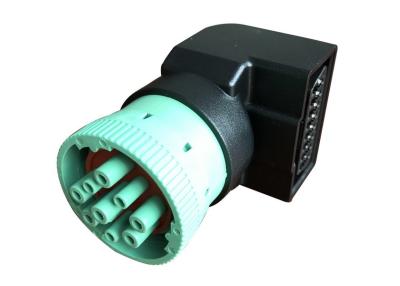 China J1939 Deutsch 9 Pin Female to Right Angle OBD2 16 Pin Female Adapter 20AWG for sale