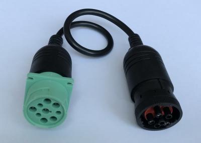 China Green J1939 Deutsch 9-Pin Male to 6-Pin J1708 Female CAN Bus Cable 20AWG for sale
