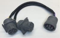 China J1708 Deutsch 6 Pin Female to Dual 6 Pin Male Splitter Y Cable 20AWG for sale