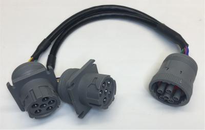 China J1708 Deutsch 6 Pin Female to Dual 6 Pin Male Splitter Y Cable 20AWG for sale