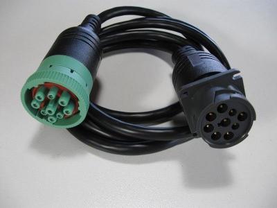 China Green Type 2 Deutsch 9 Pin J1939 Female to Type 1 Male Cable 18AWG for sale