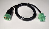 China Green Type 2 Deutsch 9-Pin J1939 Female to Male Cable 20AWG Custom Length for sale