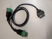 China Green Deutsch 9-Pin J1939 Male to OBD2 Female and J1939 Female CAN Bus Y Cable 20AWG for sale