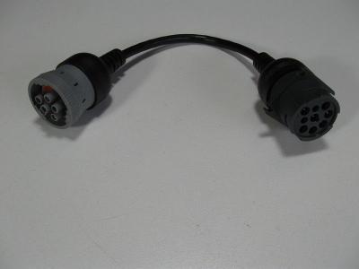 China Black Type 1 J1939 Deutsch 9-Pin Male to 6-Pin J1708 Female Cable 20AWG for sale