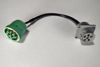 China J1708 Deutsch 6-Pin Male Receptacle to Green J1939 9-Pin Female Socket Cable 20AWG for sale