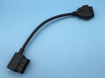 China OBD2 OBDII 16-Pin J1962 Right Angle 90 Degree Male to Female Extension Round Cable 26AWG for sale
