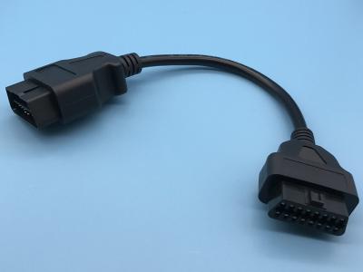 China OBDII 16 Pin J1962 Male to OBD2 Female Extension Round Cable 26AWG Custom Pinout for sale