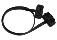 China OBD2 OBDII J1962 Right Angle Male 24V to Female Extension Flat Cable 26AWG for sale
