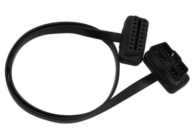 China OBD2 OBDII J1962 Right Angle Male 24V to Female Extension Flat Cable 26AWG for sale