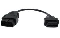 China OBDII OBD 16 Pin J1962 Male to OBD2 Female Extension Round Cable 26AWG for sale