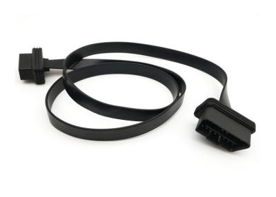 China OBD2 OBDII 16 Pin J1962 Male to Female Extension Flat Slim Cable 26AWG for sale