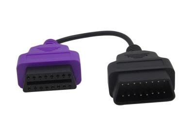China OBD2 OBDII 16 Pin J1962 Purple Male to Female Extension Cable 26AWG Custom Length for sale