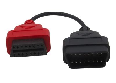 China OBD2 OBDII 16 Pin J1962 Male to Female Extension Cable 26AWG Red Overmold for sale