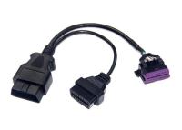 China OBD2 OBDII Male to Volkswagen OBD2 Female and Normal OBD2 Female Y Cable 26AWG for sale