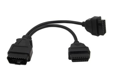 China OBD2 OBDII 16 Pin J1962 Male to Dual OBD2 Female Round Splitter Y Cable 26AWG for sale