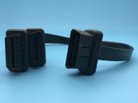 China OBD2 OBDII 16 Pin J1962 Male to Dual Female Flat Splitter Y Cable 26AWG for sale