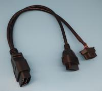 China OBD2 OBDII Male to Benz Female and Standard Female Splitter Y Cable 26AWG for sale