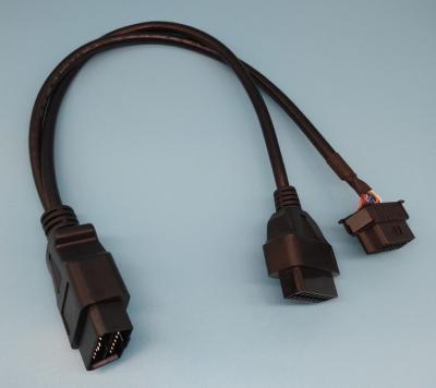 China OBD2 OBDII Male to Benz Female and Standard Female Splitter Y Cable 26AWG for sale