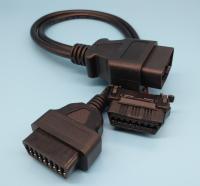 China OBD2 OBDII Male to Fiat Female and Standard OBD2 Female Splitter Y Cable 26AWG for sale
