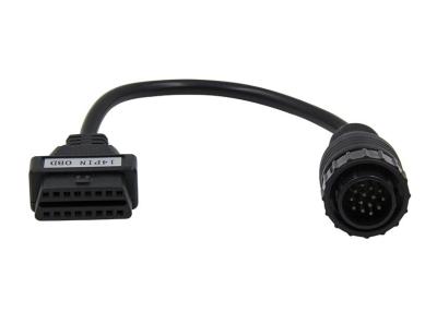 China PA66 OBD2 Female to Mercedes Benz 14 Pin Male Diagnostic Cable 26AWG for sale