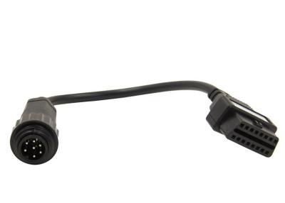 China OBD2 OBDII 16 Pin J1962 Female to Knorr Wabco Trailer 7 Pin Male Connector Cable 26AWG for sale