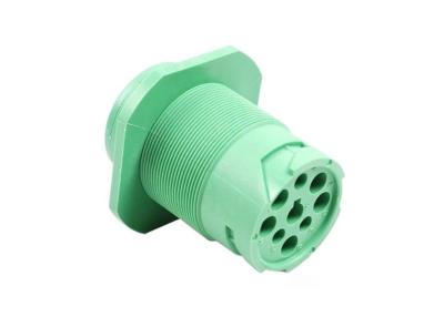 China Green Threaded Type 2 Amphenol 9 Pin J1939 Male Plug Connector 9 Pins Panel Mount for sale