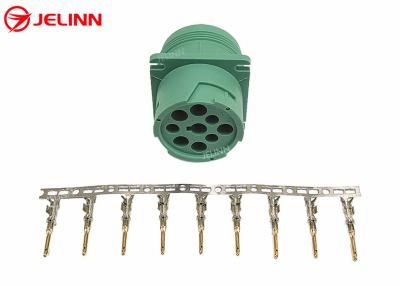 China Green J1939 9 Pin Male Plug Connector Type 2 Deutsch HD10-9-1939P-P080 16 AWG for sale