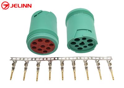 China Deutsch 9 Pin J1939 Male Connector Type 2 Green Panel Mount 16 Gauge for sale