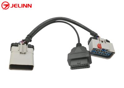 China RP1226 14 Pin Male to RP1226 Female and OBD2 16 Pin Splitter Y Cable 33cm for sale