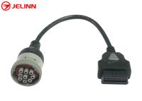 China Gray CAT 9 Pin to OBD2 16 Pin Cable for Caterpillar J1939 Type 2 Female Connector for sale