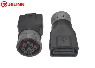 China CAT Gray J1939 9 Pin to OBD2 16 Pin Adapter for Caterpillar Excavator Type 2 for sale
