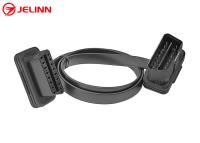 China OBD2 OBDII 16-Pin J1962 Right Angle Male to Female Extension Flat Cable 26AWG for sale