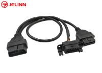 China OBD2 OBDII Male to BMW Female and Standard Female Splitter Y Cable 26AWG for sale