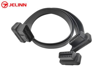 China OBD2 J1962 Right Angle Male 24V to Dual Female Flat Y Splitter Cable 26AWG for sale