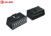 China 16 Pin J1962 OBD2 OBDII Male Plug Connector Curved Pins PA66 3 ohm for sale