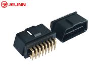 China 16 Pin J1962 OBD2 OBDII Male Plug Connector Right Angle 90 Degree Pins PA66 for sale