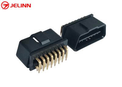 China 16 Pin J1962 OBD2 OBDII Male Plug Connector Right Angle 90 Degree Pins PA66 for sale