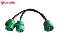 China Green Deutsch 9 Pin J1939 Female to Dual Male Split Y Cable 18AWG Custom Length for sale