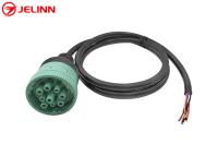 China Green J1939 9pin to Open End Pigtail Cable for sale