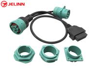 China Deutsch J1939 Male Female to OBD2 Splitter Y Cable 20AWG with 4 Panel Mount Brackets for sale