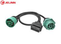 China J1939 9 Pin Threaded to OBD2 16 Pin Splitter Y Cable 20AWG Pure Copper Custom Length for sale