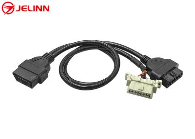 China OBD2 OBDII Male to Honda OBD2 Female and OBD2 Female Splitter Y Cable 26AWG 12V/24V for sale