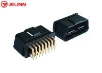 China OBD2 J1962 Male Connector Plug 16 Pin Right Angle 90 Degree Gold Plated Pins for sale