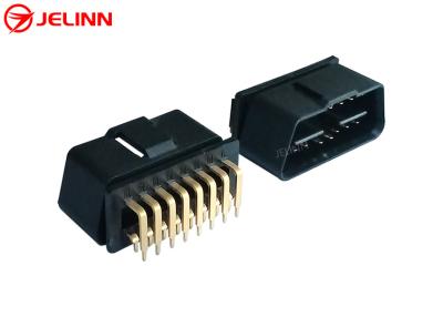 China OBD2 J1962 Male Connector Plug 16 Pin Right Angle 90 Degree Gold Plated Pins for sale