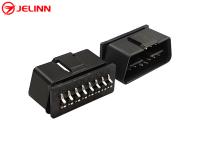 China Custom J1962 16 Pin 24V OBD2 OBDII Male Connector Curved Pins PA66 for sale