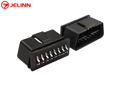 China Custom J1962 16 Pin 24V OBD2 OBDII Male Connector Curved Pins PA66 for sale