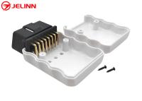 China OBD2 Enclosure Housing with Male Connector 16 Pin Right Angle PA66 ABS 50x39x22mm for sale