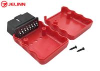 China OBD2 Shell Enclosure Plastic Housing Male Plug 16 Pin Curved Pin Screws 50x39x22mm for sale