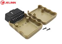 China Custom OBD2 Enclosure Case with 16 Pin Straight Male Plug ABS PA66 50x39x22mm for sale