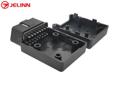 China OBD2 Housing Shell and Male Connector 16 Pin Straight PA66 ABS 50x39x22mm for sale